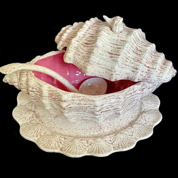 Hand Crafted | Art | Vintage 98s Italian Conch Shell Soup Tureen Signed ...